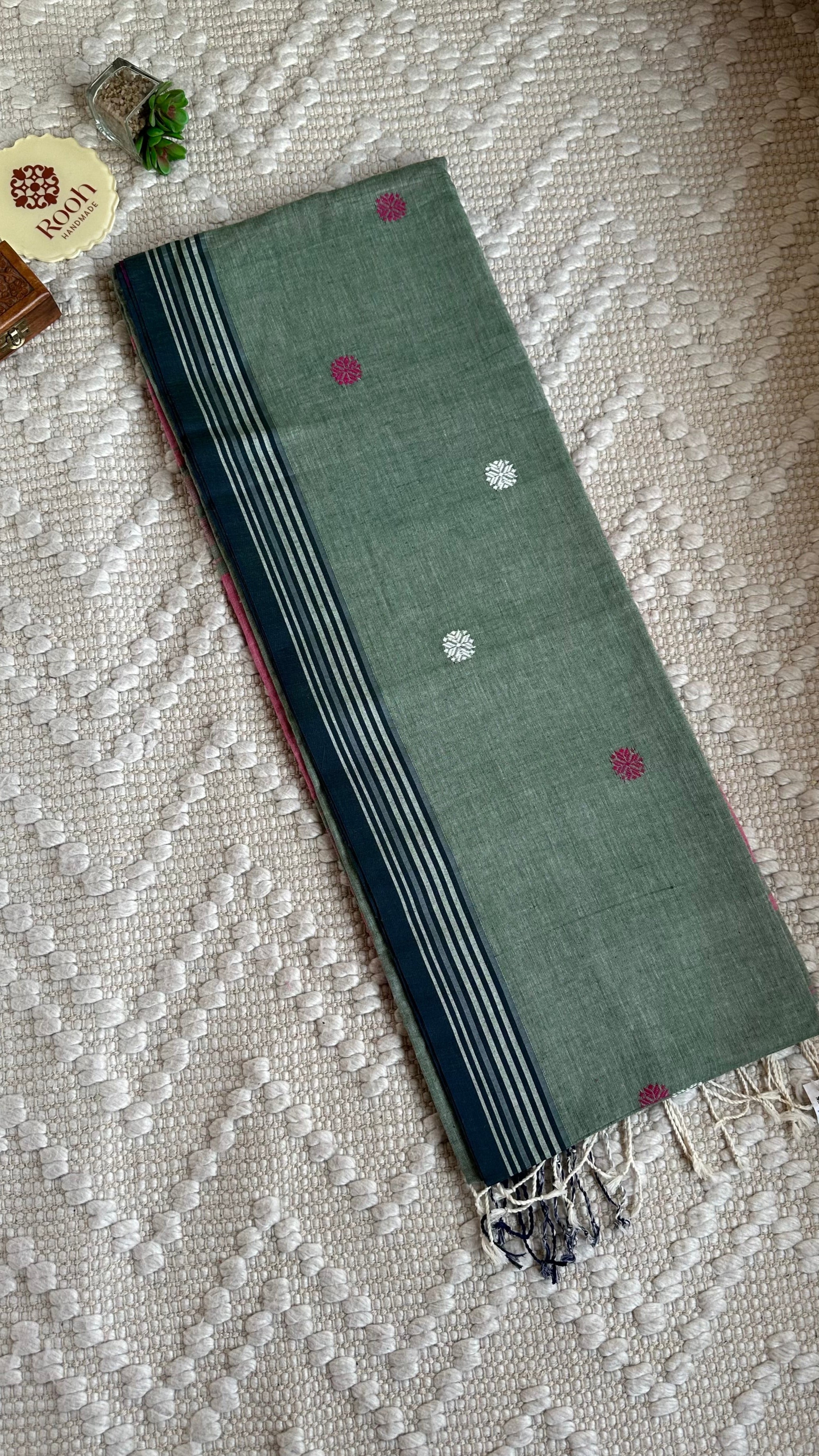 BENGAL PHULIA HANDLOOM COTTON SAREE-027 – Rooh Handmade