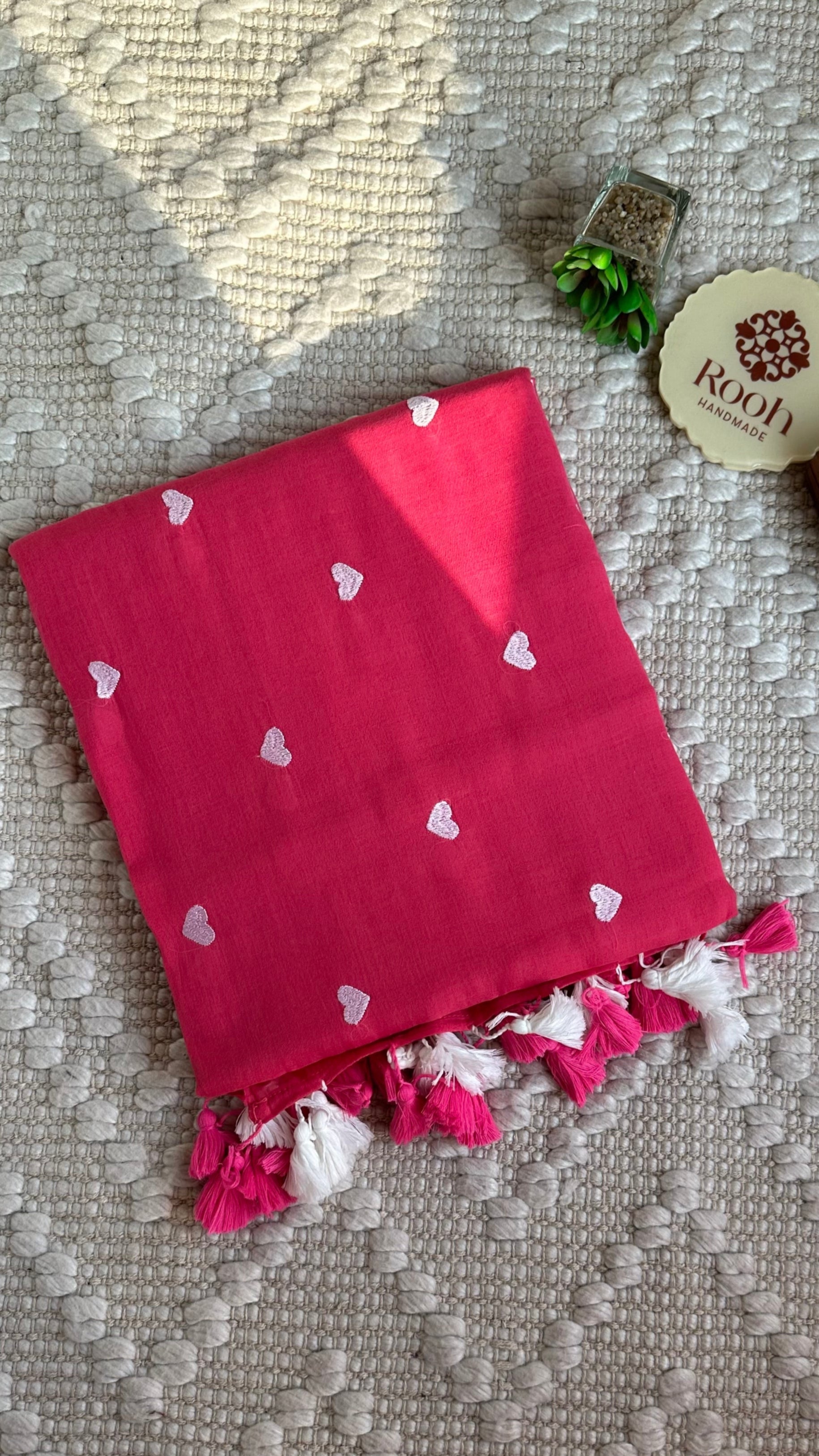 DIL - CANDY PINK SUPER SOFT MUL COTTON SAREE – Rooh Handmade